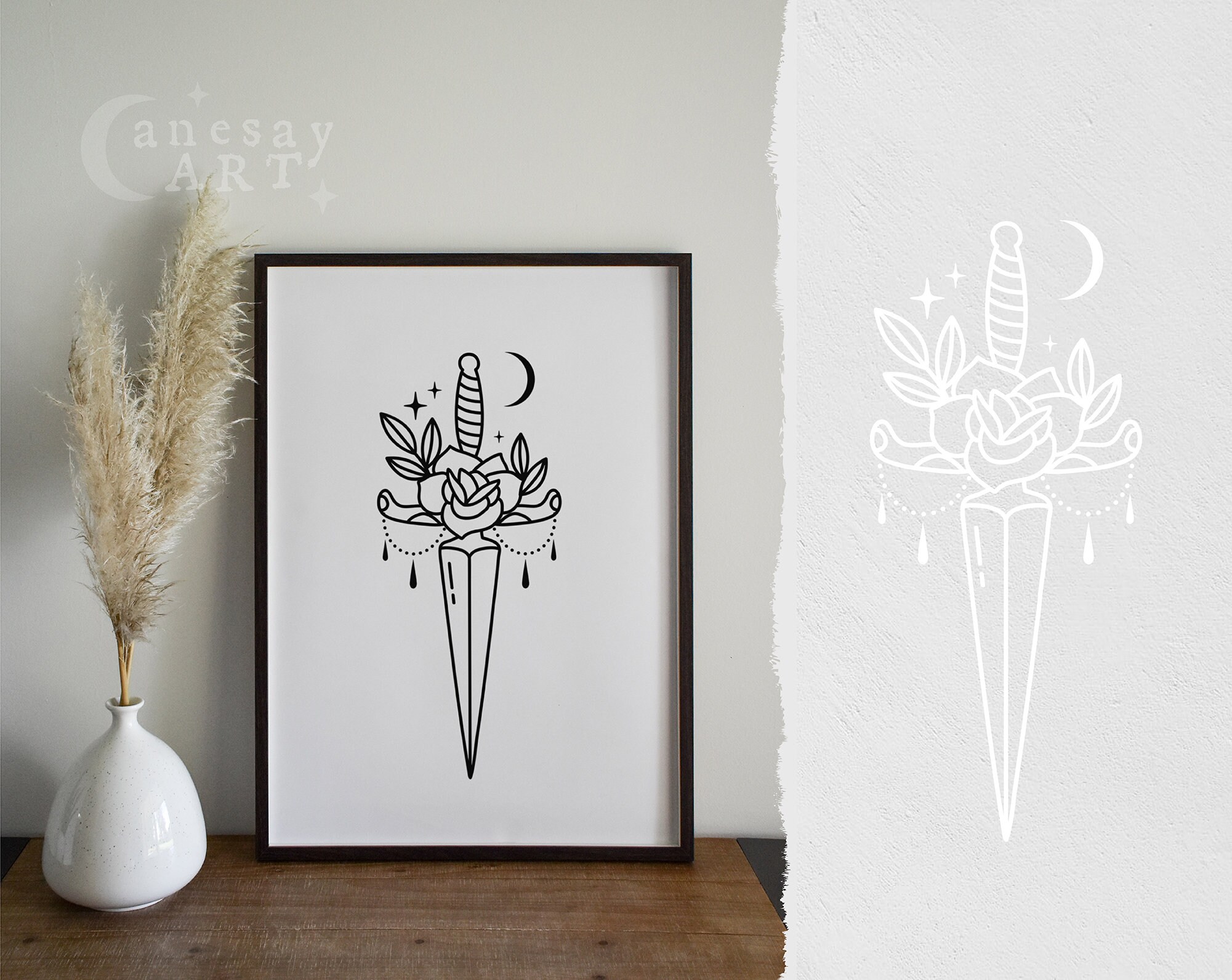 Celestial Dagger Svg, Mystical Sword Svg Files for Cricut, Celestial ...