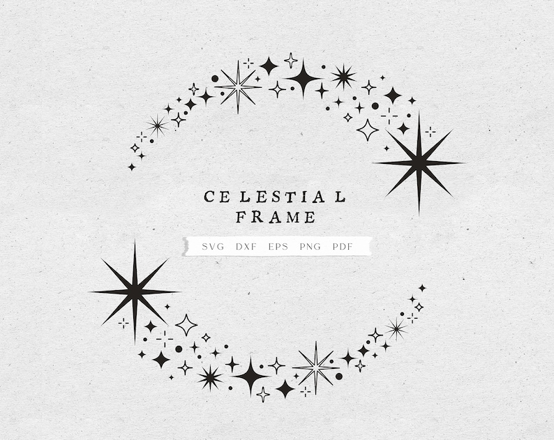 Celestial Circle Frame SVG Printable Celestial Wedding PNG - Etsy UK