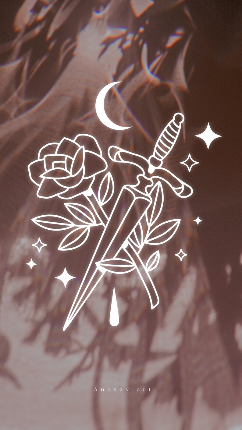 Celestial Dagger With Rose SVG Valentines Day Sword Svg - Etsy