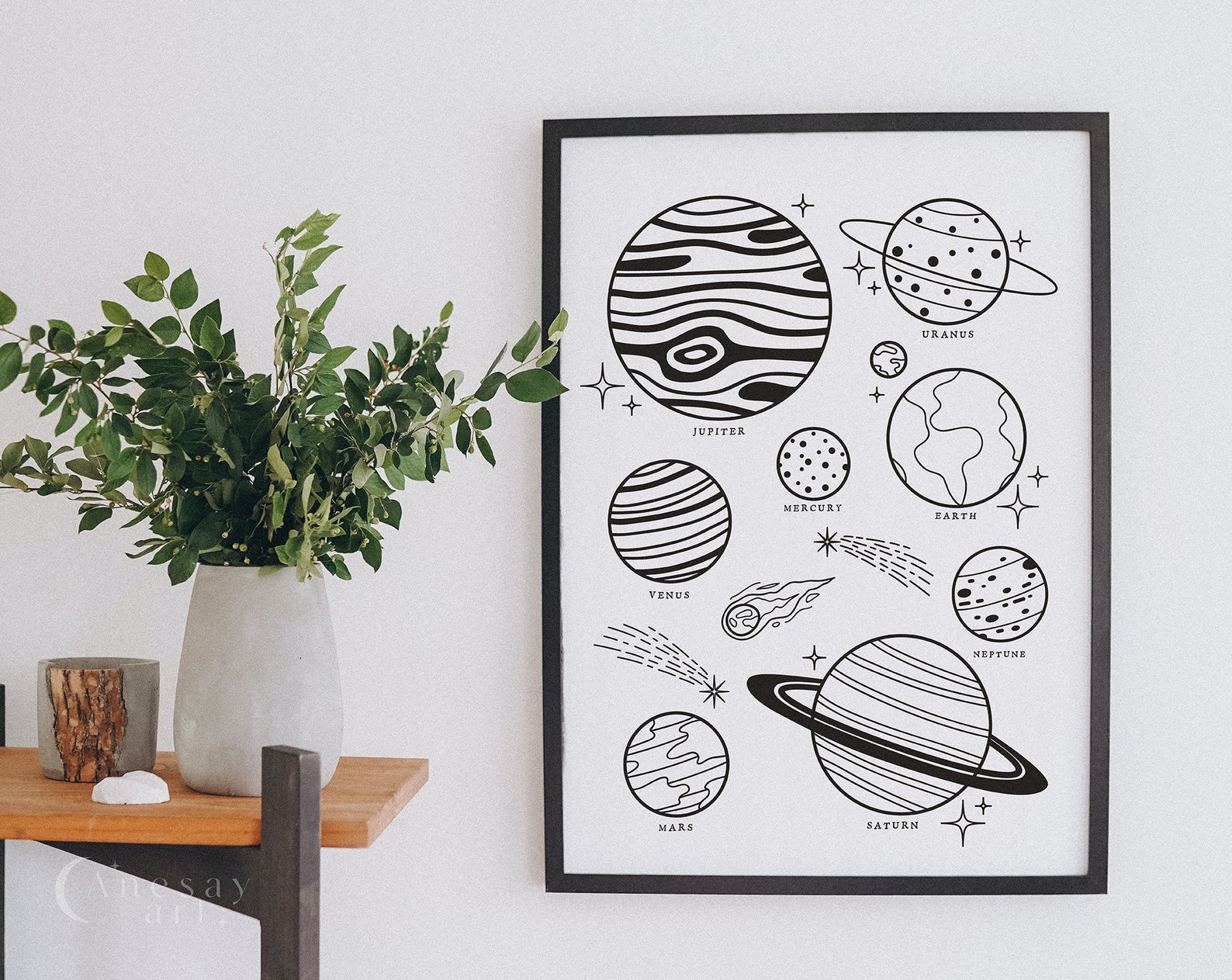 Celestial Planets Svg, Galaxy Planets and Stars Clipart, Space Nursery ...