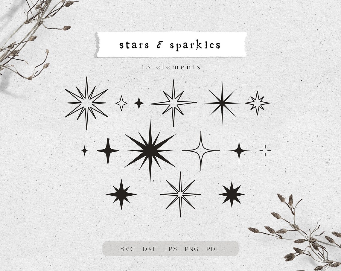 Star and Sparkles SVG Celestial Svg Files for CRICUT - Etsy