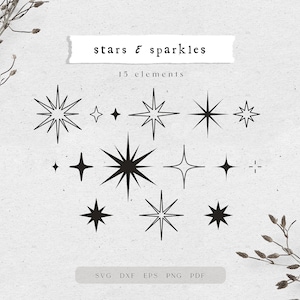 Star and Sparkles SVG, Celestial Svg Files for CRICUT, Astrology Stars ...
