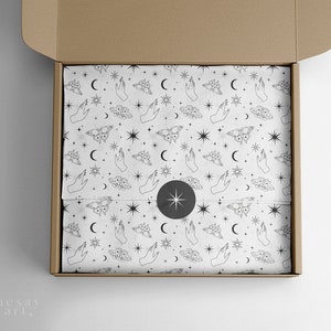 Celestial Digital Paper, Celestial Clipart Seamless Pattern, Moon ...