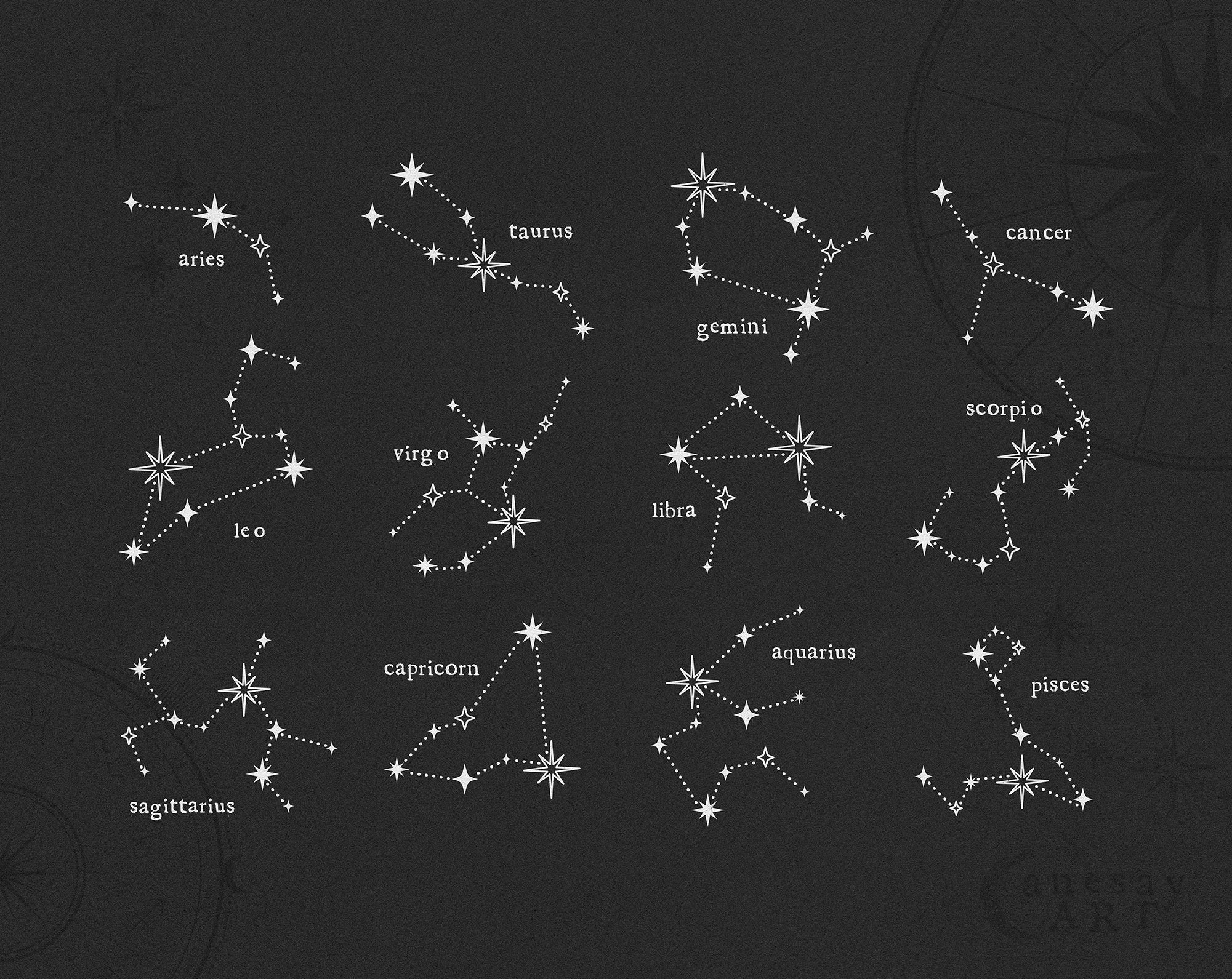 Zodiac Constellation SVG Astrology Svg File for CRICUT - Etsy