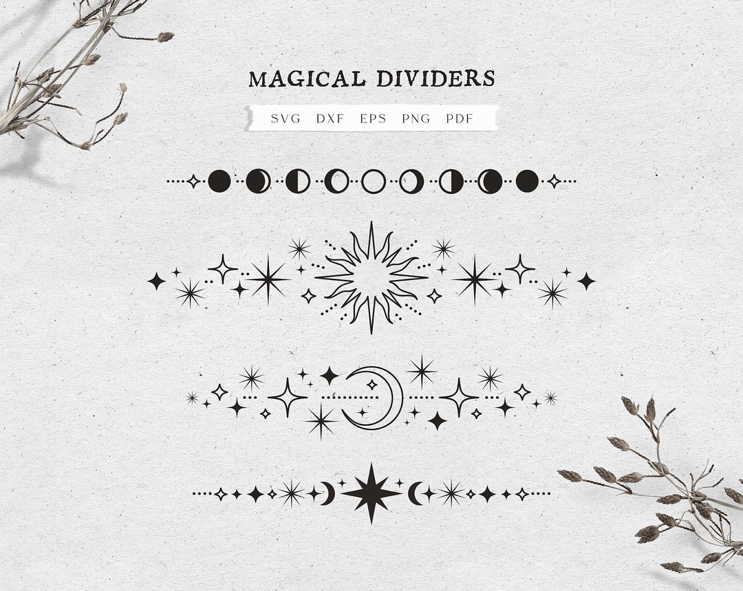 Celestial Frame SVG, Magical Divider Svg Files for Cricut, Celestial ...