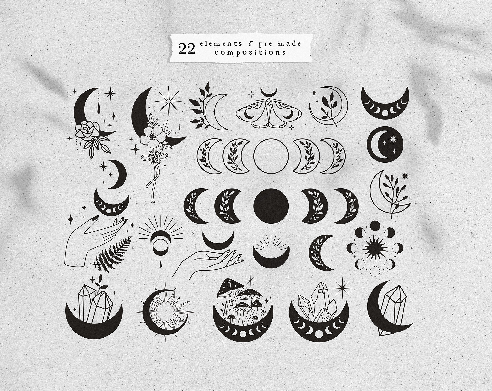 Moon Svg Bundle Boho Moon Phases Svg Floral Moon Svg File - Etsy