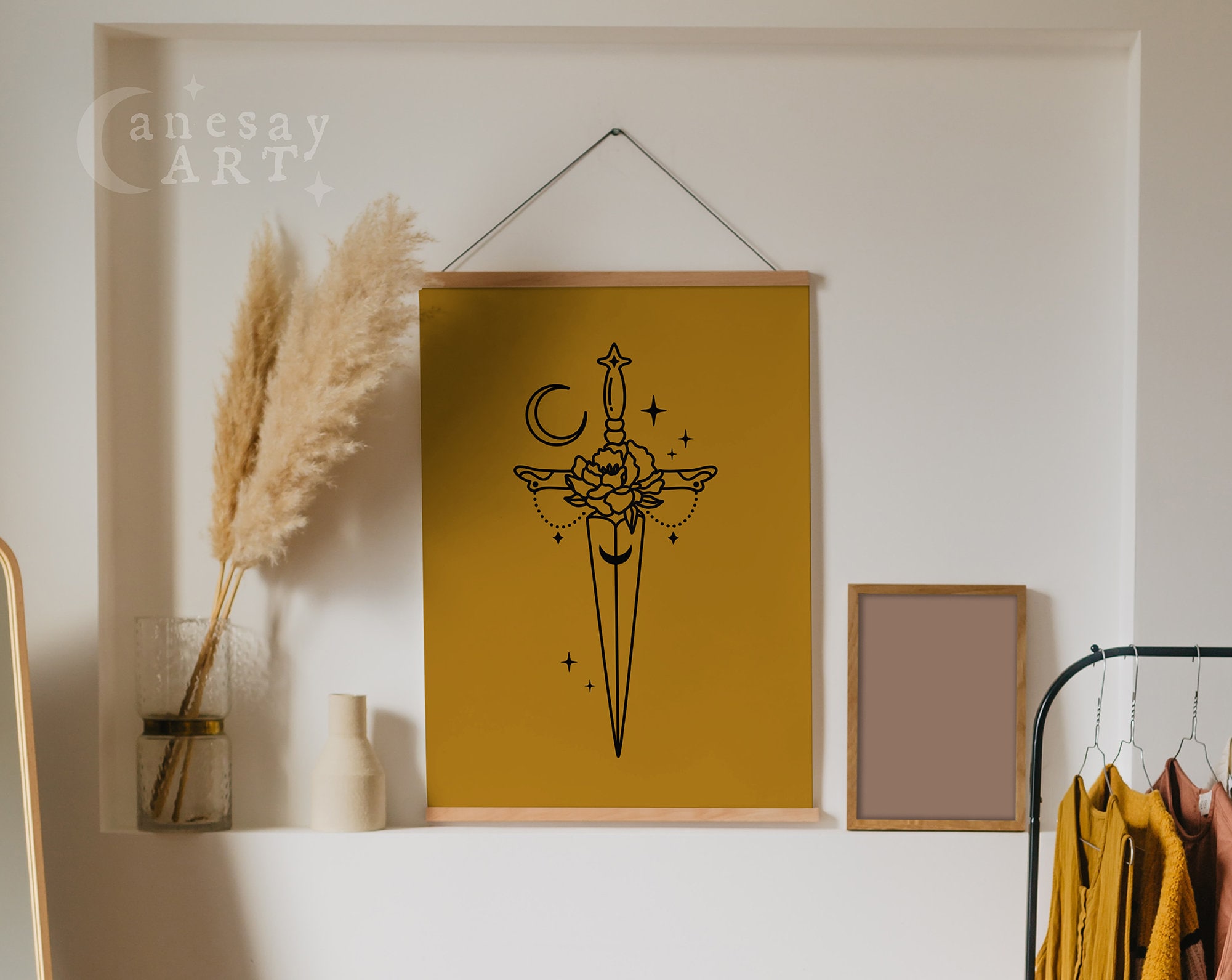 Celestial Sword Tattoo SVG Mystical Dagger Svg File for - Etsy