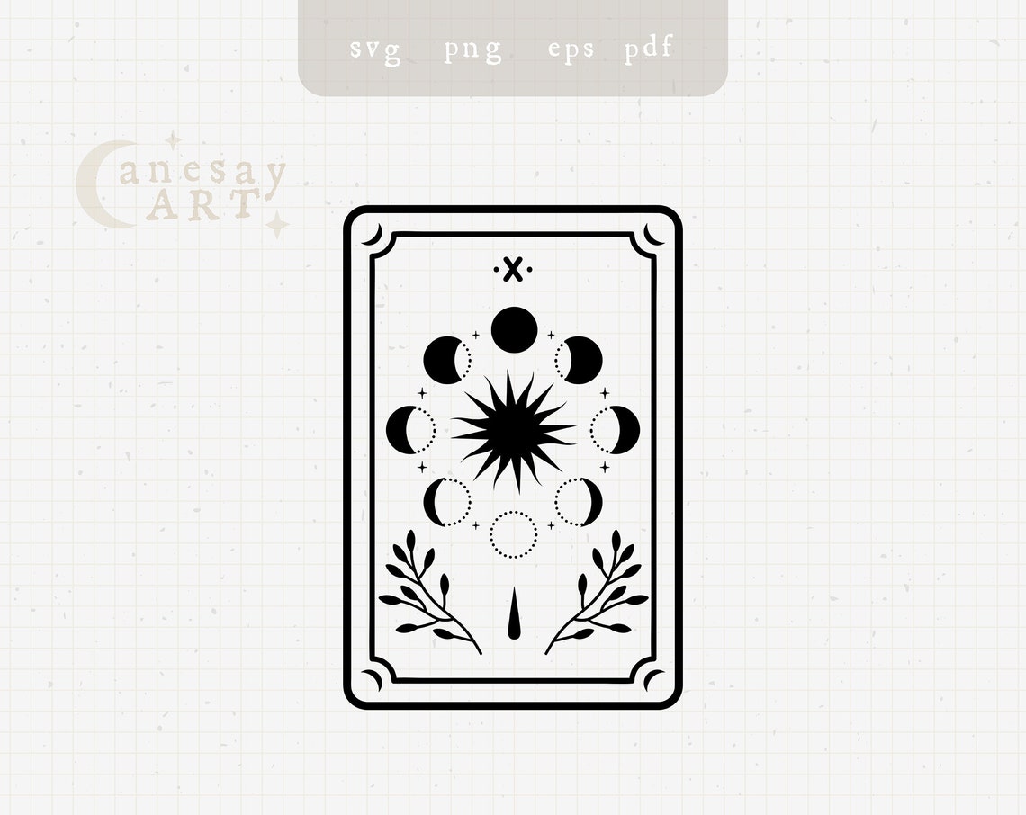Tarot Card Svg Wheel of Fortune Tarot Card Svg File for Cricut - Etsy