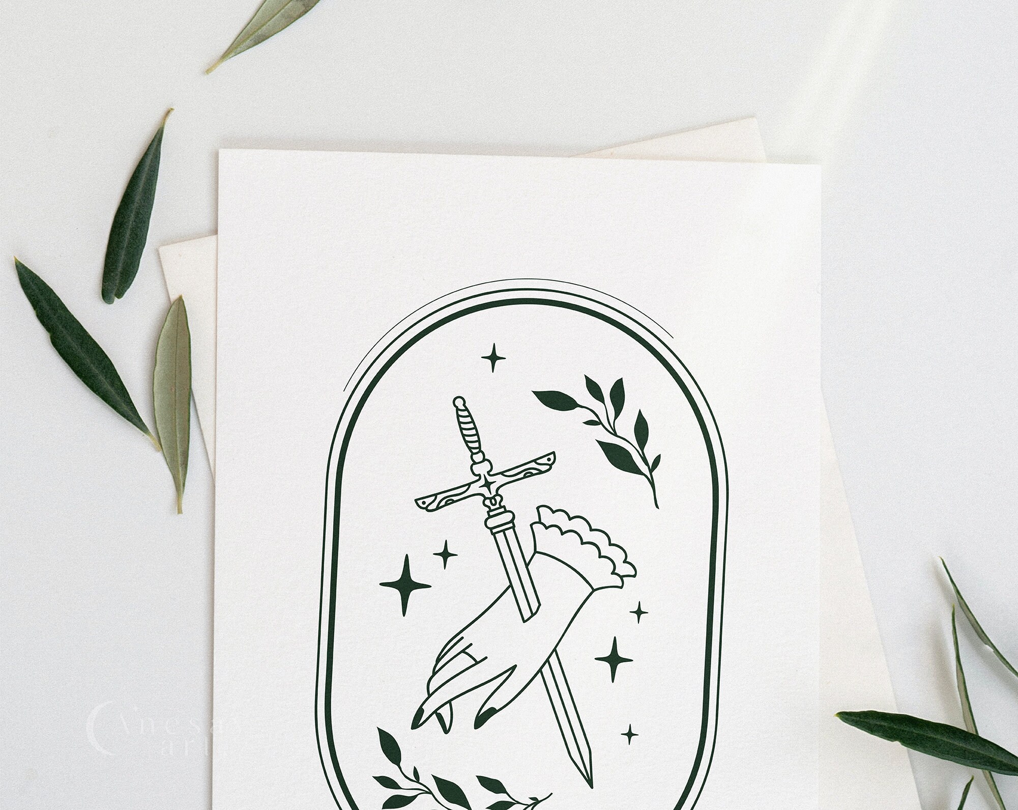 Witchy Premade Logo Svg Celestial Dagger Clipart Png - Etsy