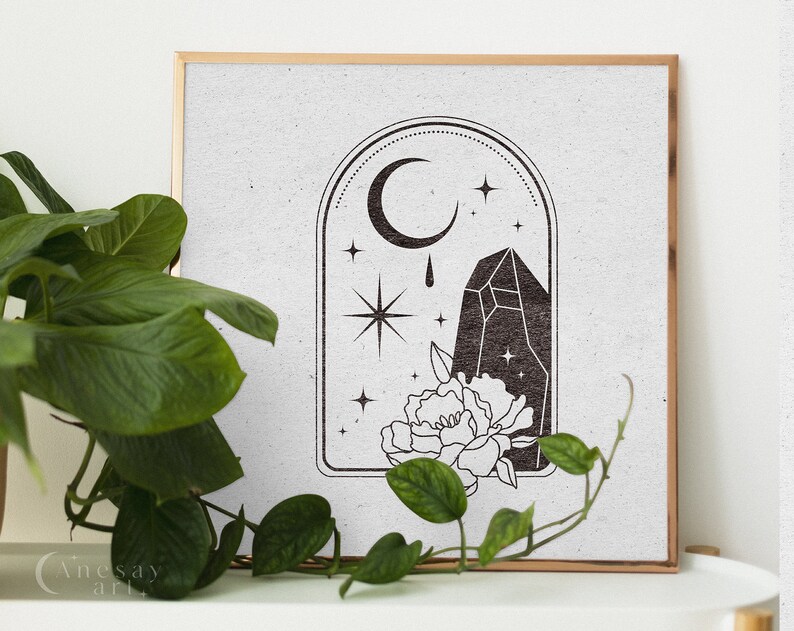 Celestial Crystal Svg Moon Crystal Svg File for Cricut - Etsy