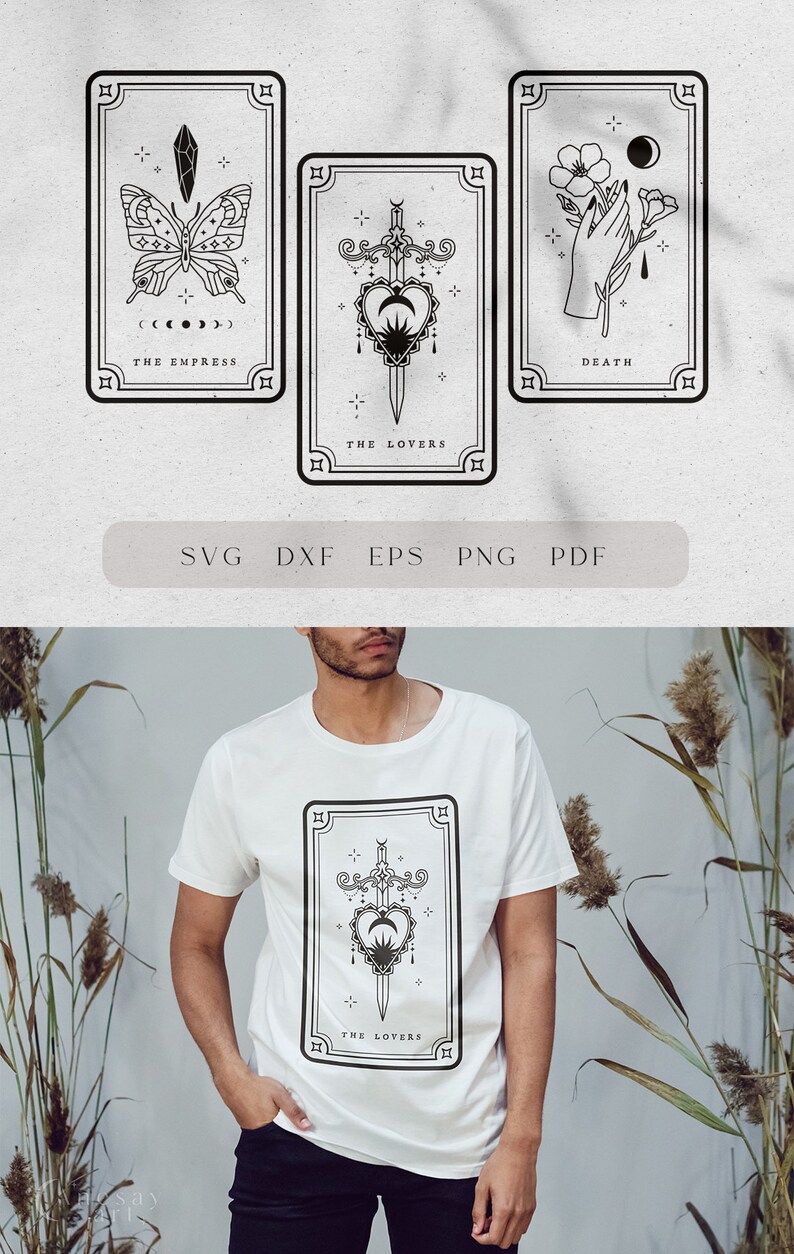 Cartas del tarot imprimibles SVG Carta del tarot celestial - Etsy México