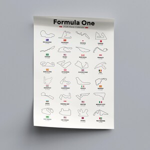 F1 2026 Calendar Print | Formula One Grand Prix Schedule Poster A3/A4 ...