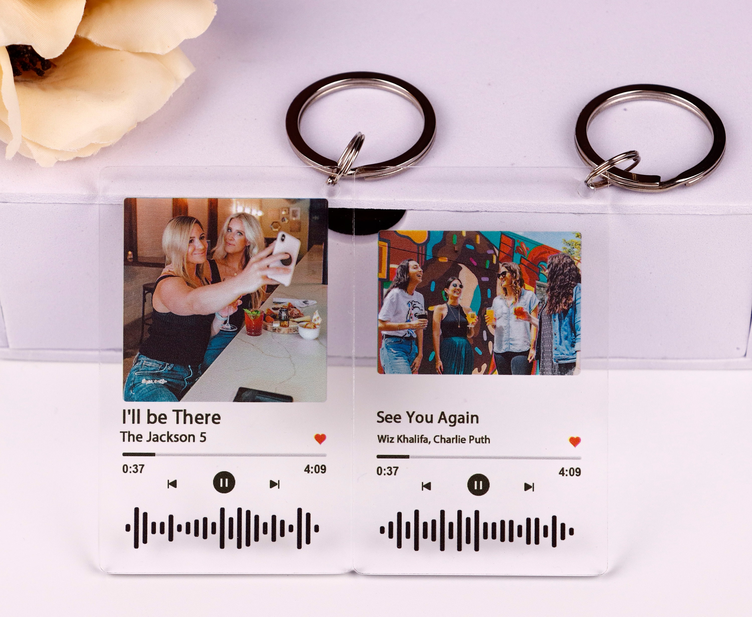 Spotify keychain picture song keychain photo keychain | Etsy