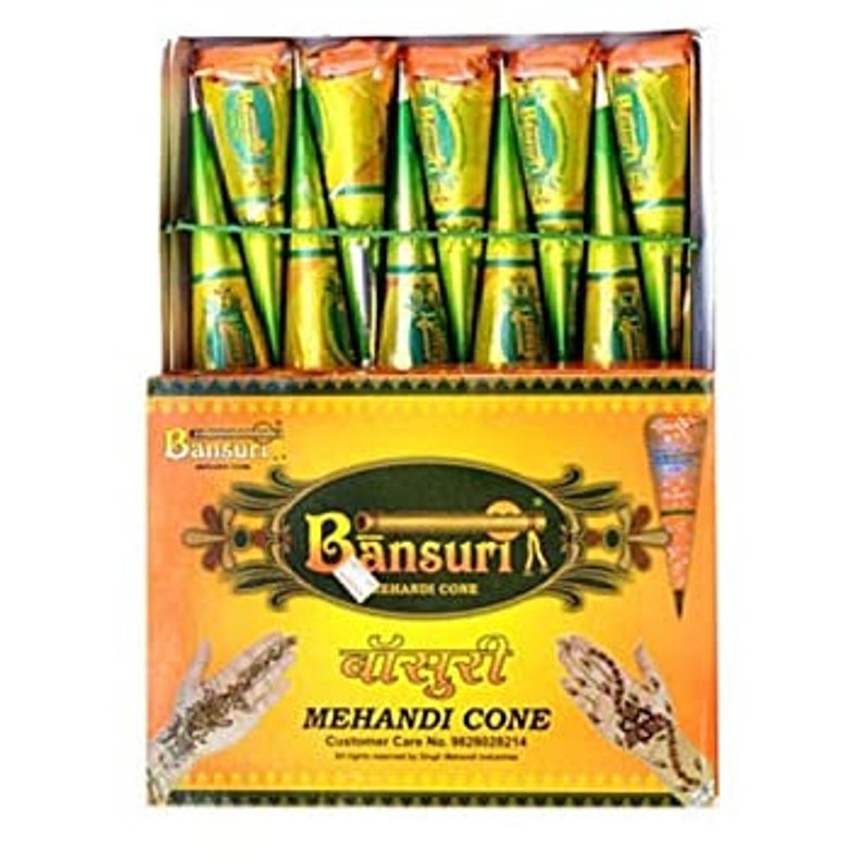 Bansuri Natural Henna Mehandi Cone for Face Freckles Temporary Tattoo ...
