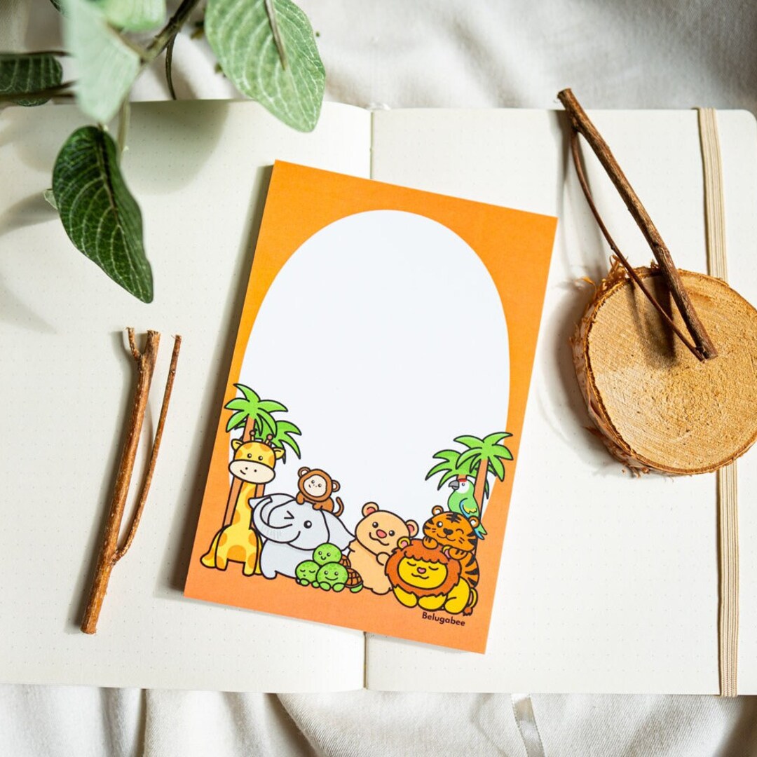 Zoo Animal Themed Orange Memo Pad - Etsy