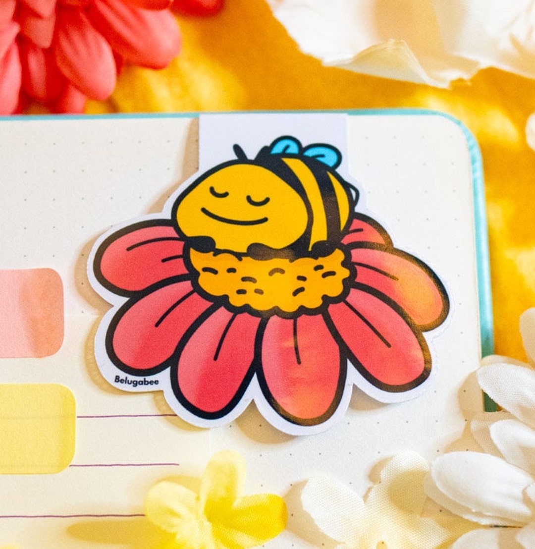 Bee and Flower Magnetic Bookmark I Cute Spring Bee Bookmark - Etsy
