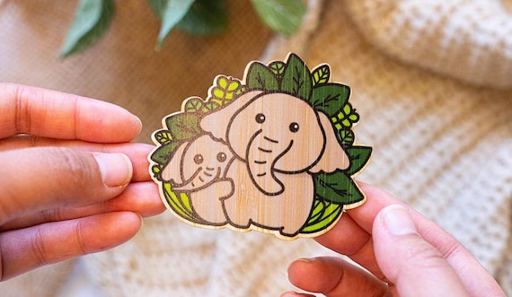 Cute Eco Friendly Elephant Family Bamboo Sticker I Sustainable - Etsy