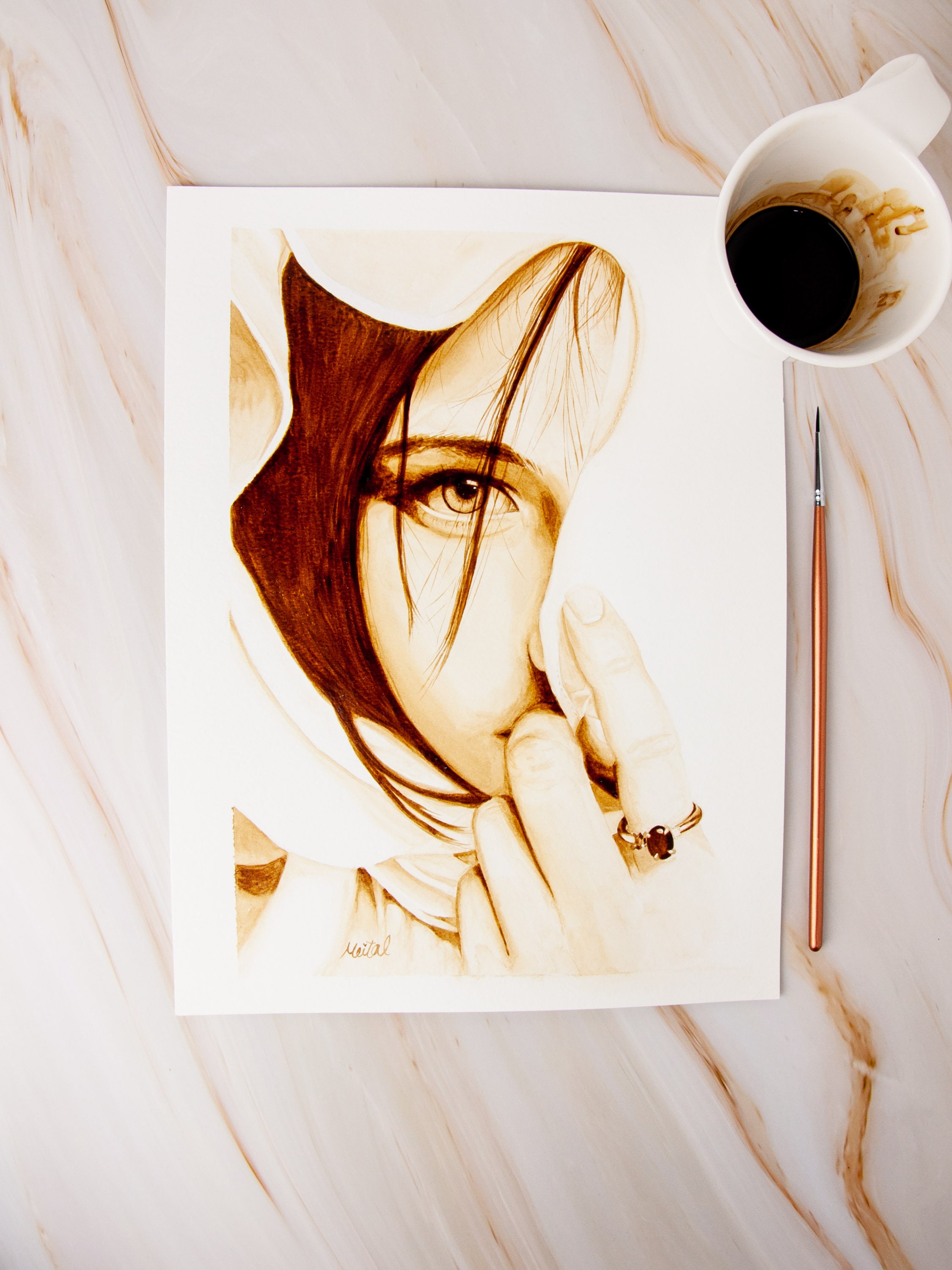 Coffee Fortune Teller, Coffee Painting, Coffee Poster, Mystic Art ...