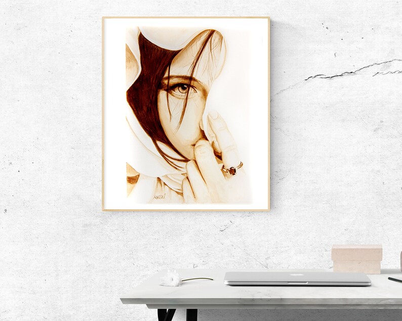 Coffee Fortune Teller, Coffee Painting, Coffee Poster, Mystic Art ...