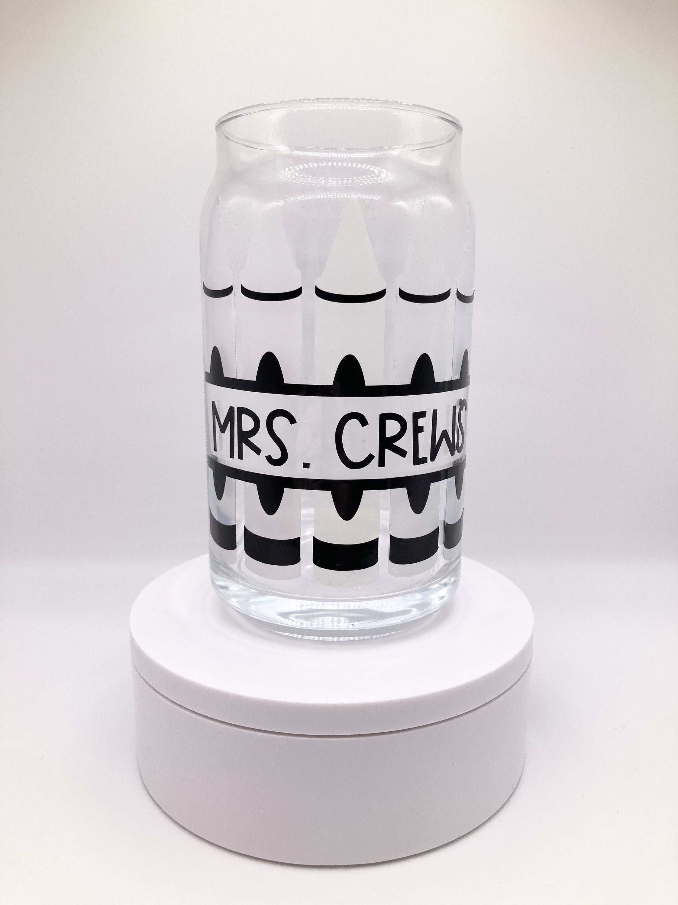 Color Changing Teacher Crayon With Name – 16 Oz Beer Can Glass ...