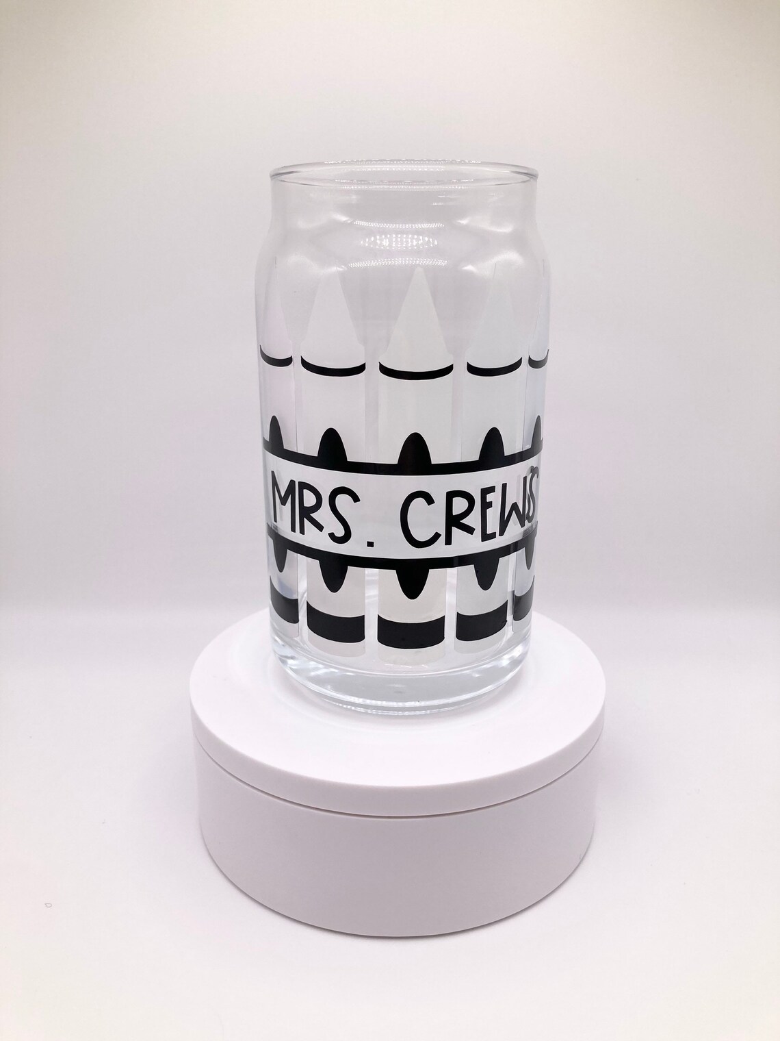 Color Changing Teacher Crayon With Name – 16 Oz Beer Can Glass ...