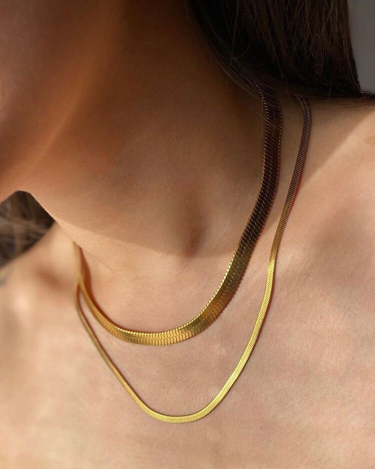 Gold Snake Necklace * Thick Snake Chain * Thin Snake Necklace * Jewelry ...