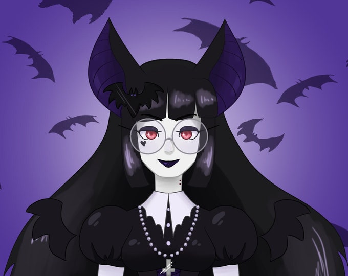 Premade Gothic Bat Vtuber -ready to Rig- - Etsy