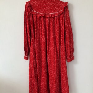 Vintage Floral Print Frilly Red Cotton Maxi Dress Ruffle - Etsy