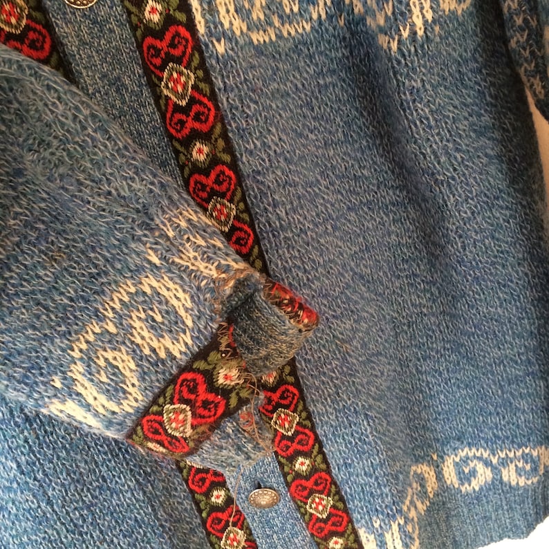 Vintage Wool Norwegian Knitted Cardigan Traditional Sweater - Etsy Canada