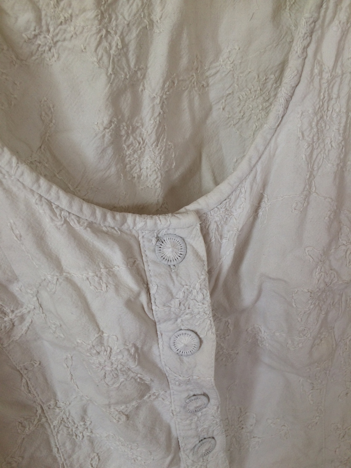Vintage White Cotton Embroidery TOP Tank Top Blouse - Etsy