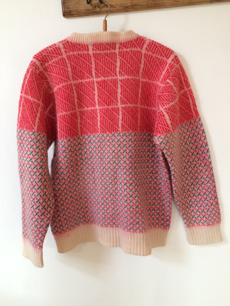Vintage Wool Knitted Sweater Motif Pattern Knit - Etsy