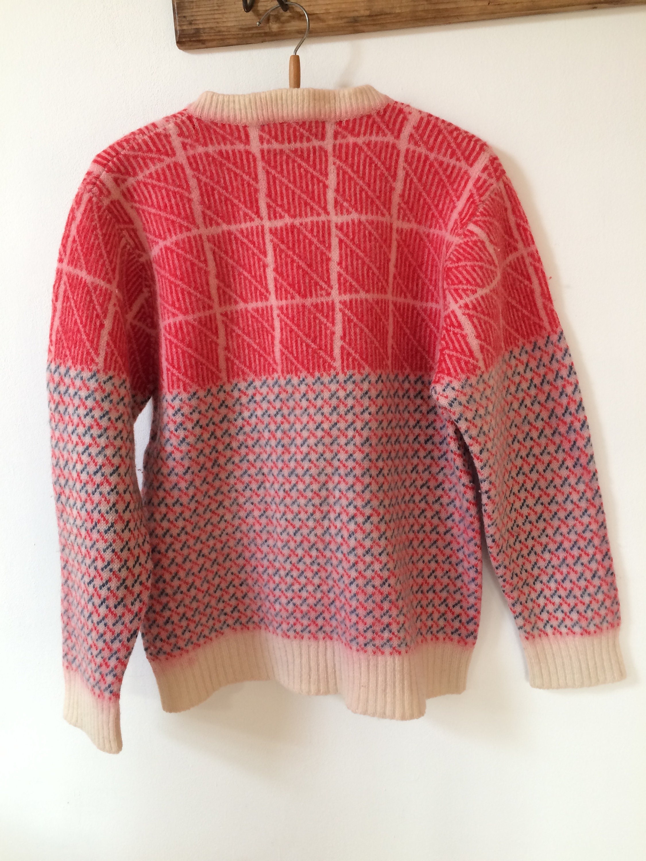 Vintage Wool Knitted Sweater Motif Pattern Knit - Etsy