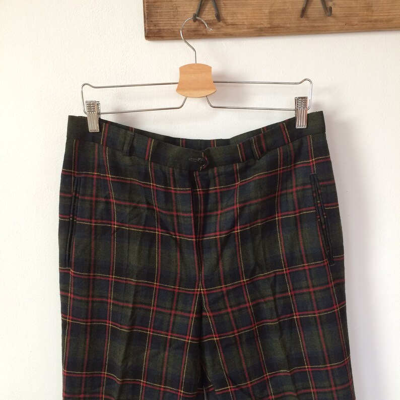 Vintage Wool High Waist Checked Pants - Etsy