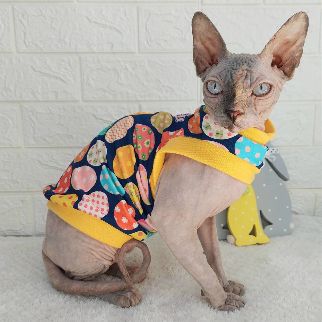 Easter Egg Sphynx Cat Top Jersey Cat Clothes - Etsy