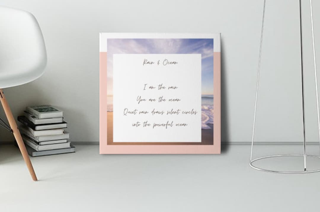 Rain & Ocean/ Ocean Poem Print, Ocean Photography Print, Blue Water ...