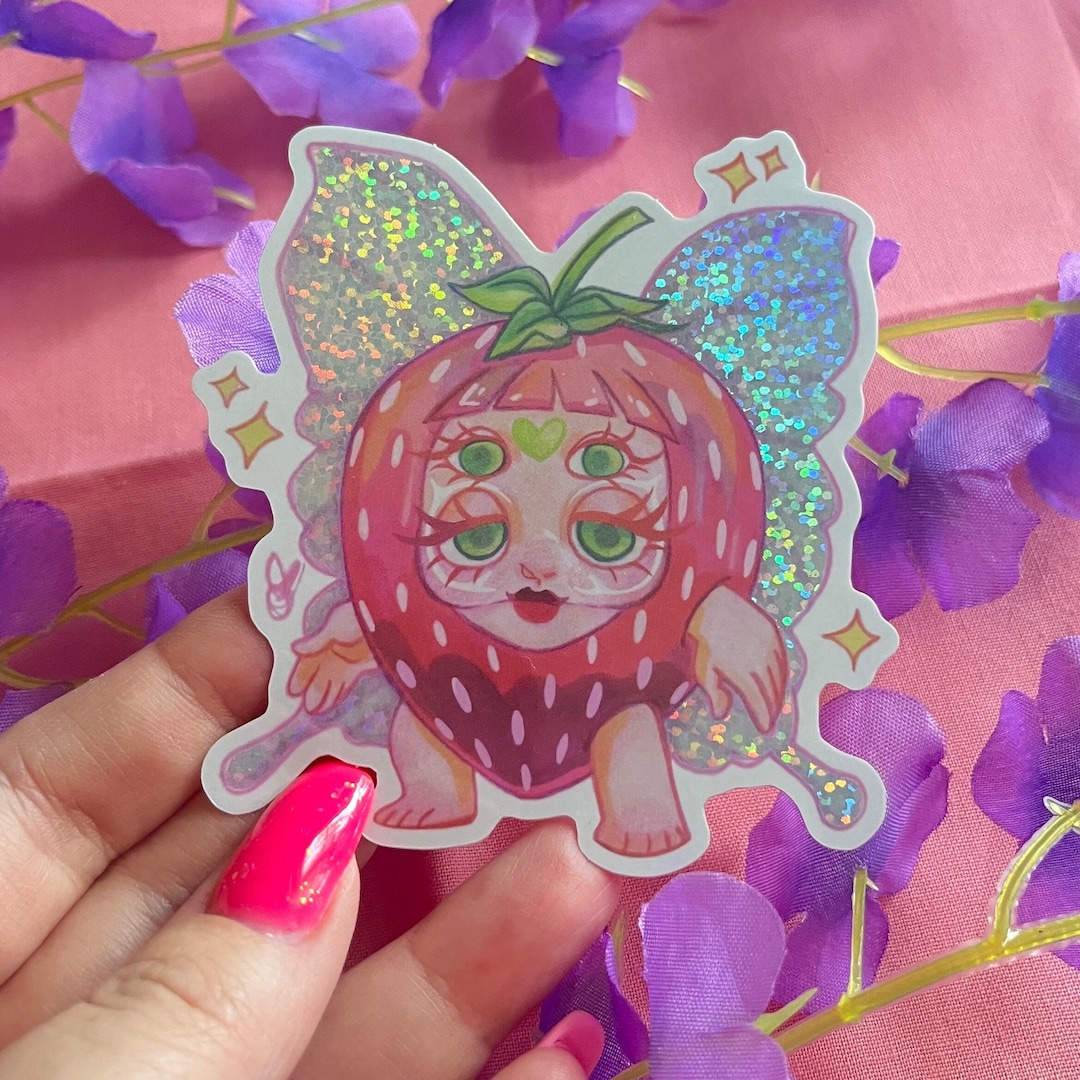 Strawmellie Vinyl Glitter Sticker - Etsy