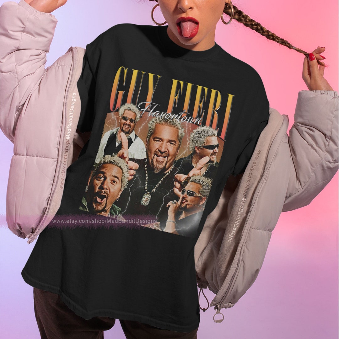 Guy Fieri Flavortown Shirt Cool Retro Rock Poster T-shirt 70s 80s 90s ...