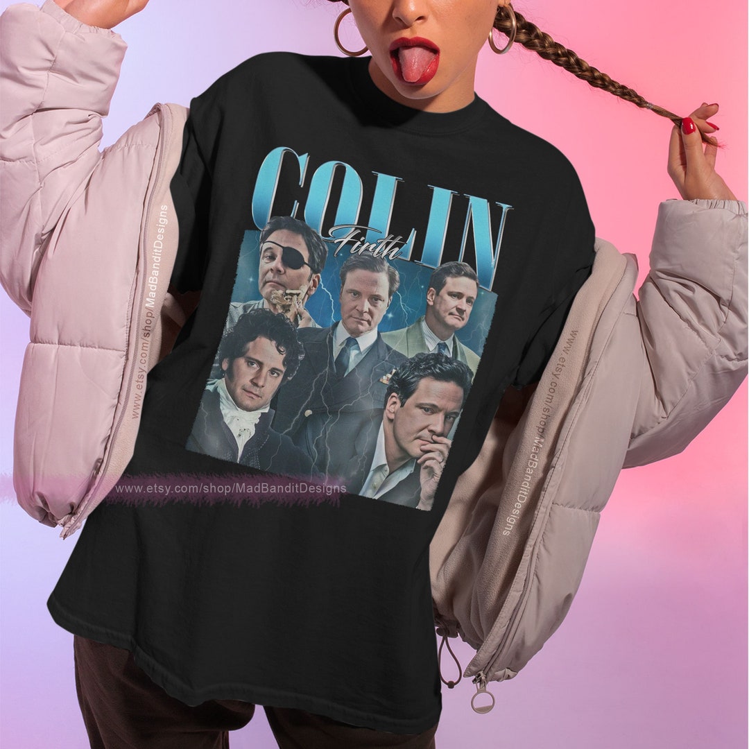 Colin Firth Shirt Cool Retro Rock Poster T-shirt 70s 80s 90s Rocker ...