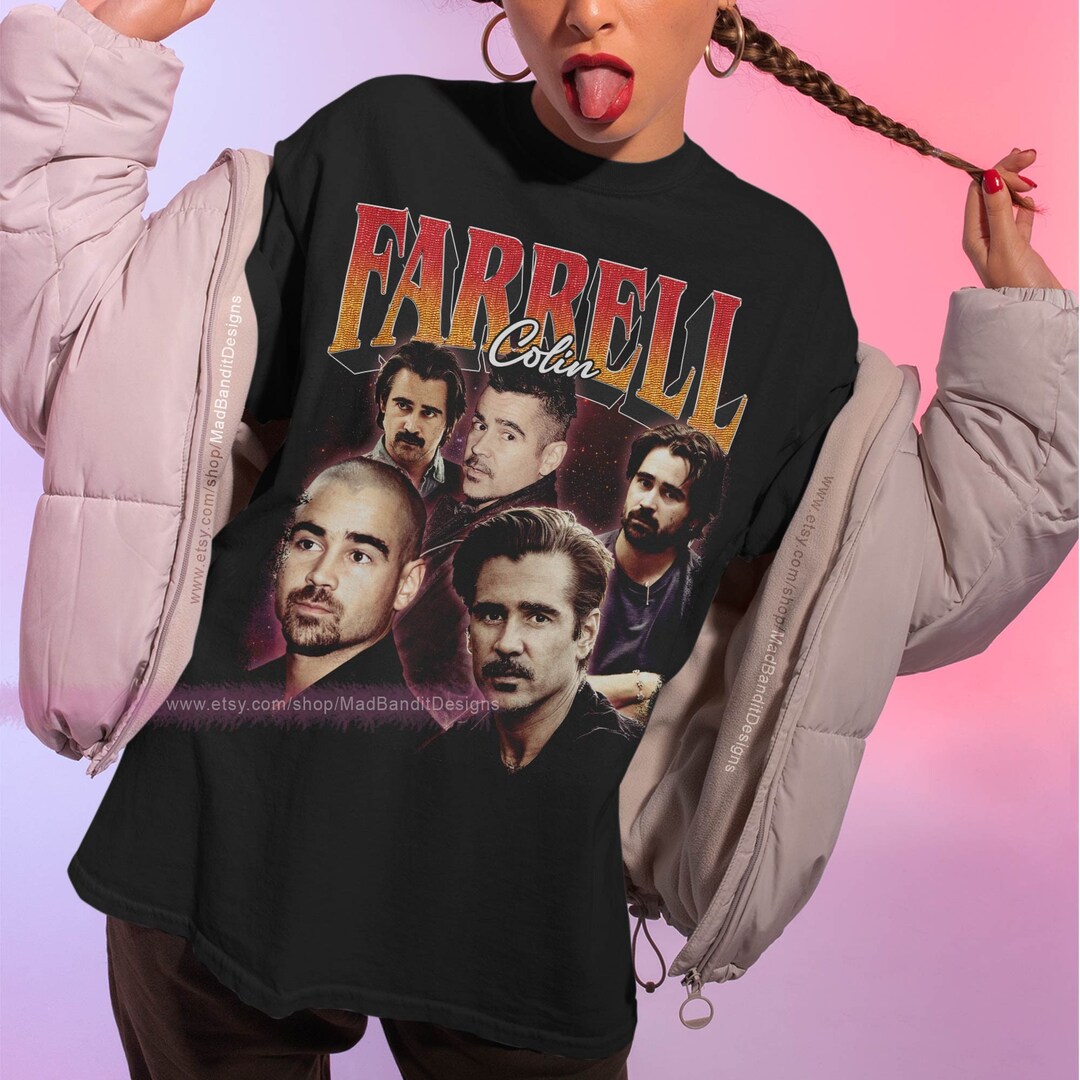 Colin Farrell Shirt Cool Retro Rock Poster T-shirt 70s 80s 90s Rocker ...