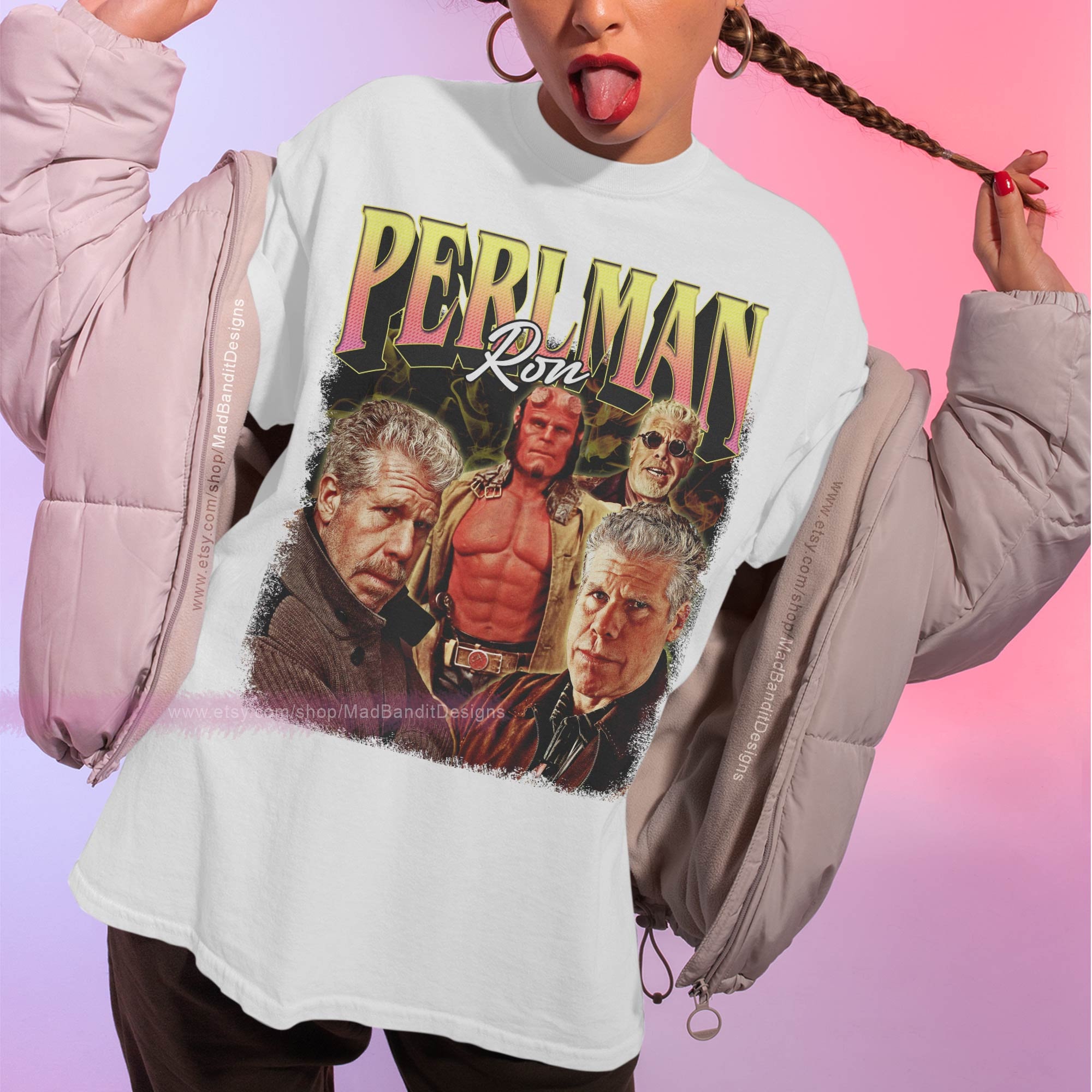 Maglietta Ron Perlman Cool Retro Rock Poster Anni '70 80s 90s Rocker ...