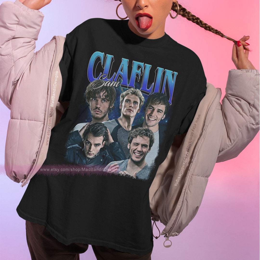 Sam Claflin Shirt Cool Retro Rock Poster T-shirt 70s 80s 90s Rocker ...