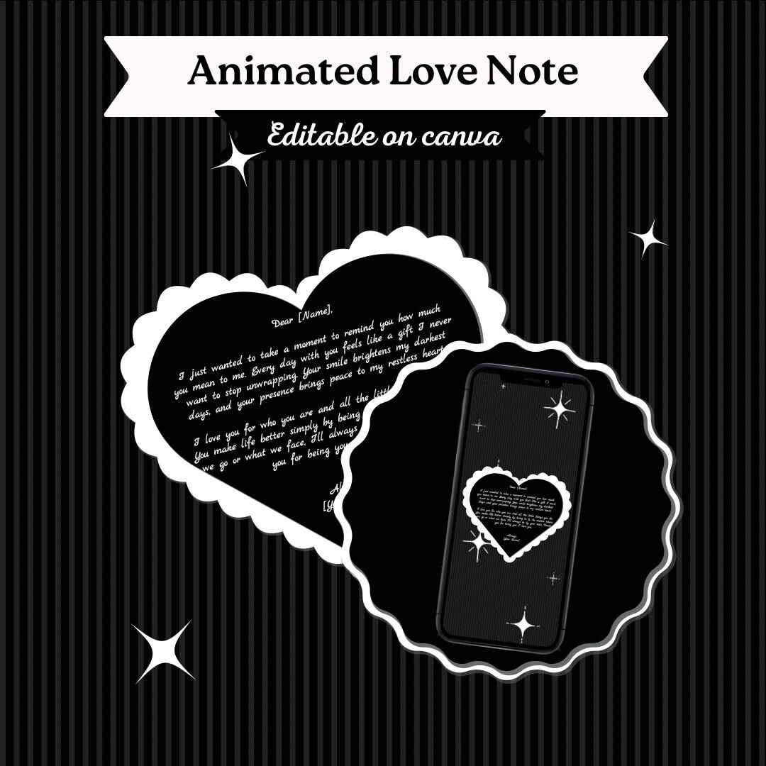 Animated Digital Love Note (mobile Version) - Editable Canva Template ...
