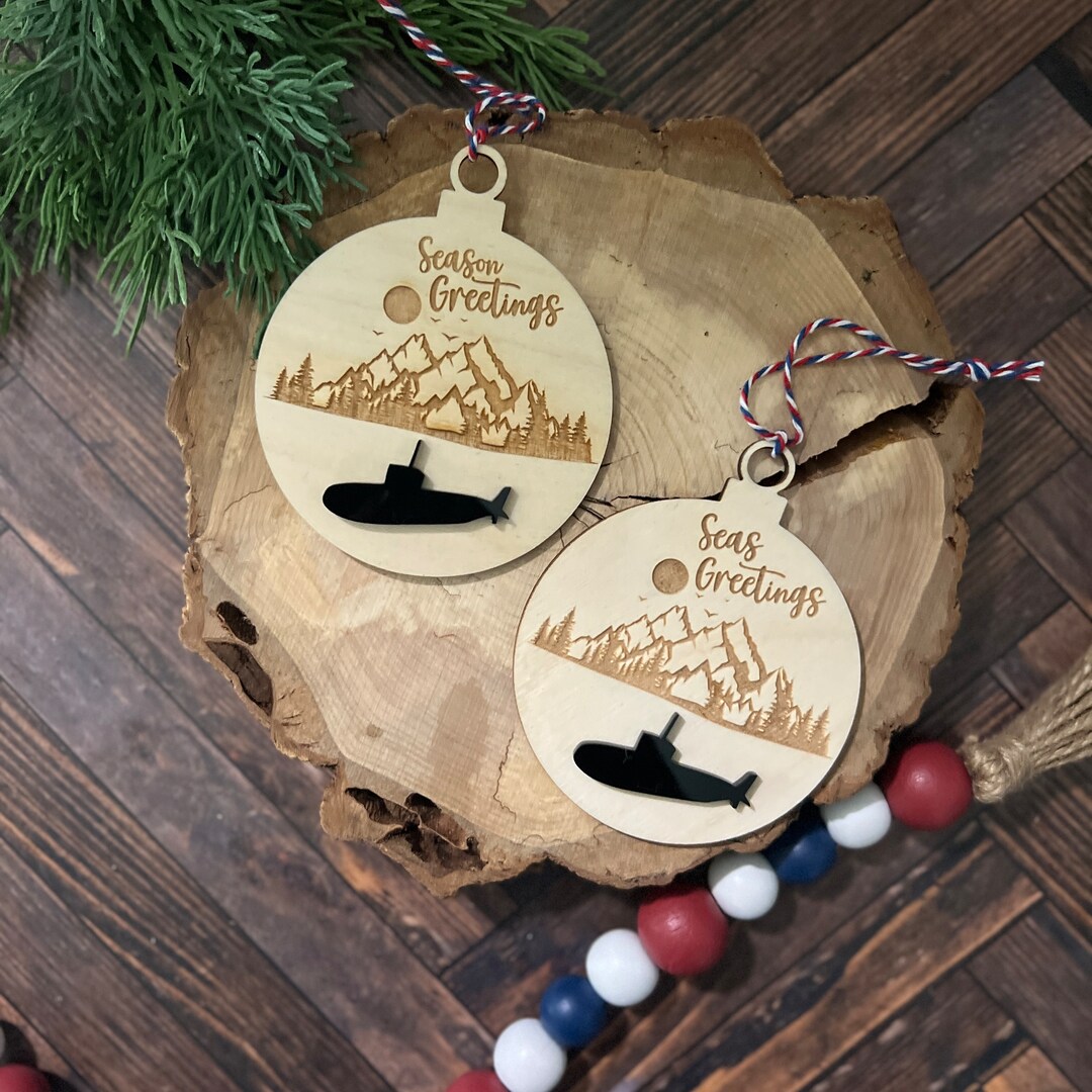Submarine Christmas Ornament, Seas Greetings Submarine Christmas ...