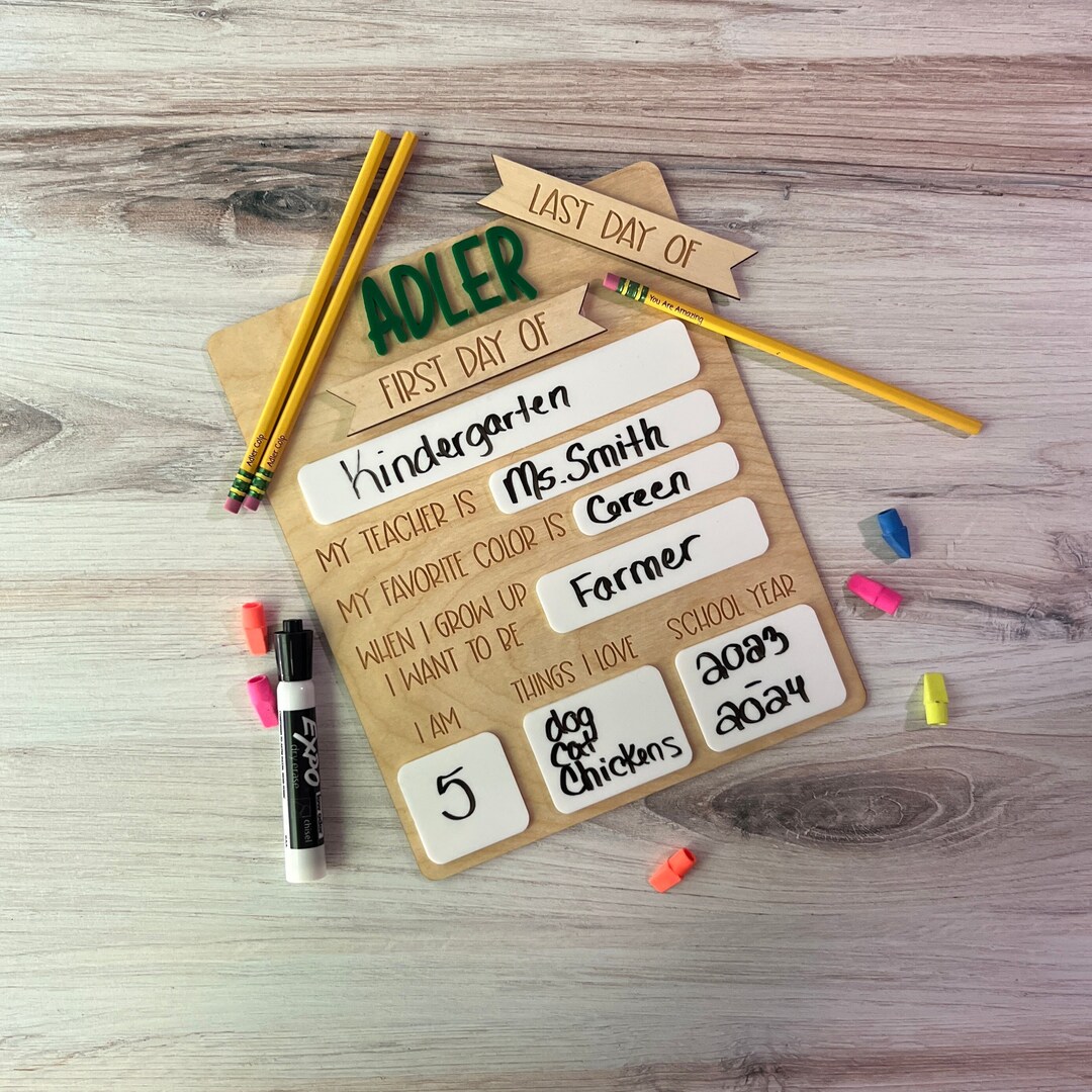 Custom Interchangable First and Last Day School Sign, Back to School ...