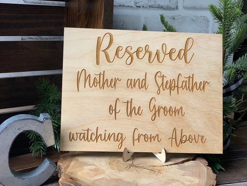 Reserved Wedding Sign in Loving Memory Wedding Reserved - Etsy