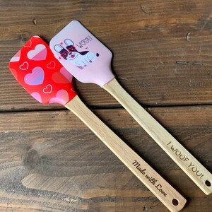 Personalized Silicone Wood Spatula, Personalized Spatula, Dog Silicone ...