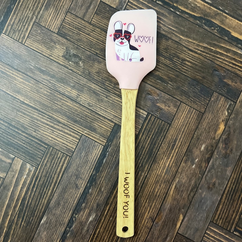 Personalized Silicone Wood Spatula Personalized Spatula Dog - Etsy