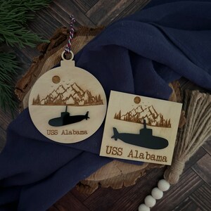 Submarine Wood Christmas Ornament, US Navy Submarine, Duty Station ...
