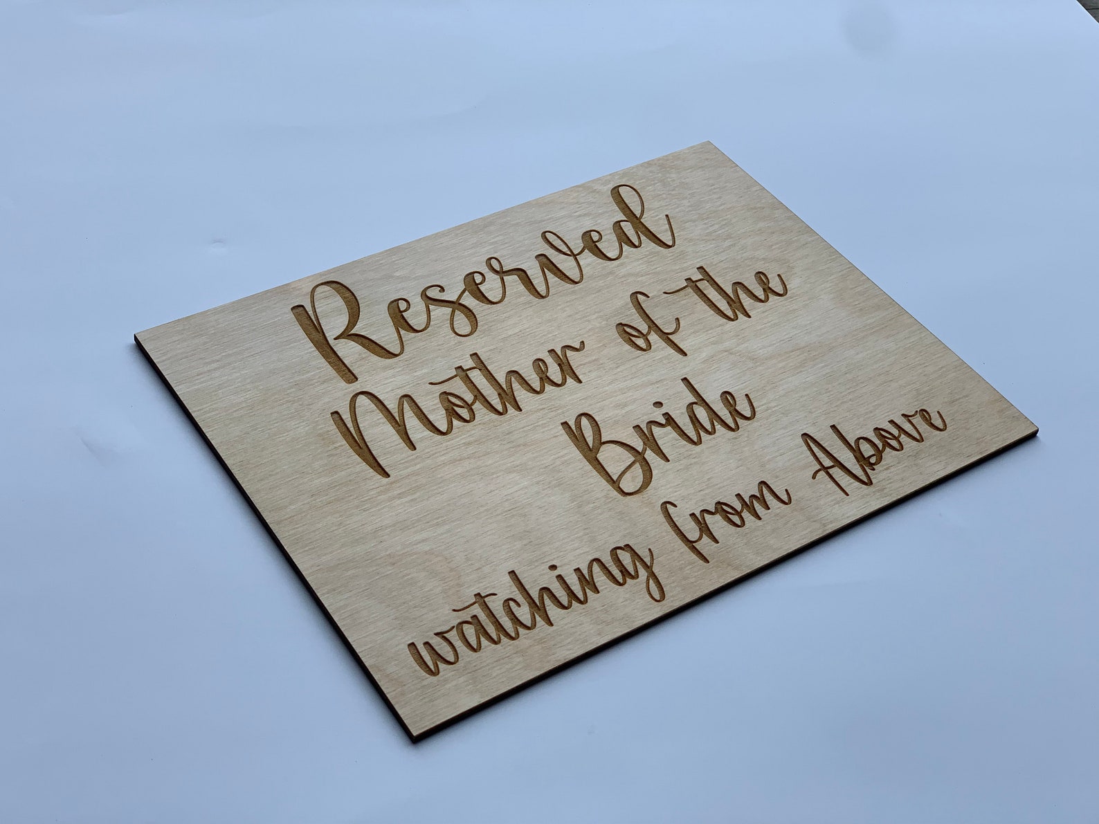 Reserved Wedding Sign in Loving Memory Wedding Reserved - Etsy