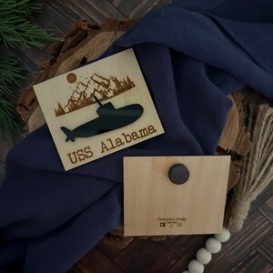 Submarine Wood Christmas Ornament, US Navy Submarine, Duty Station ...